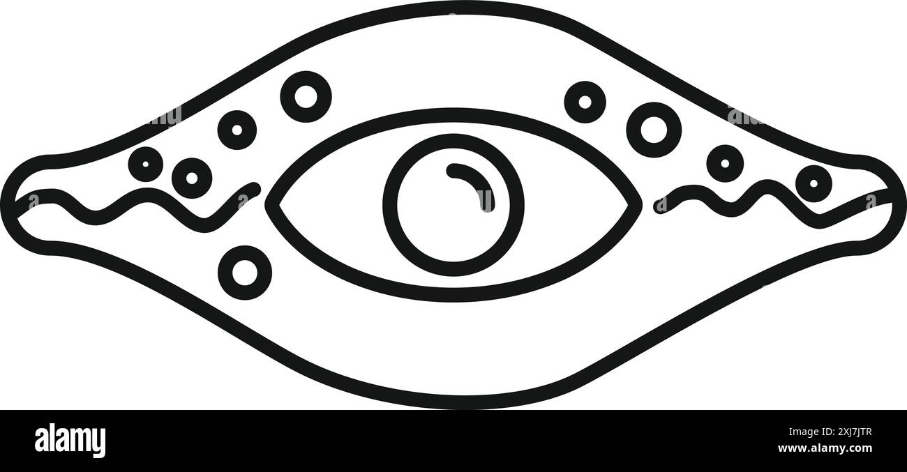 Simple line drawing icon of a third eye mystical symbol, often ...