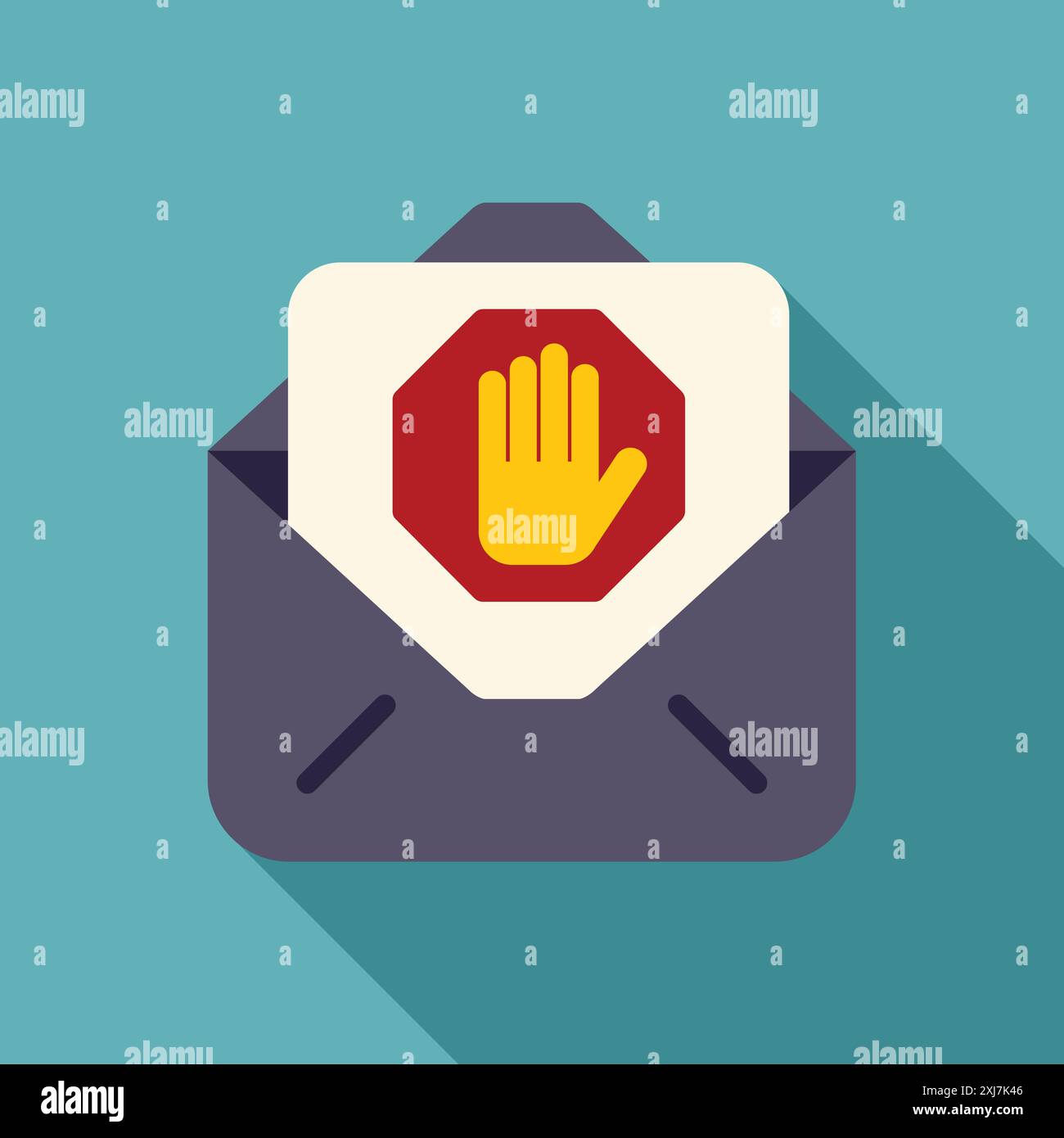 Open envelope containing a stop sign with a hand showing the refusal ...