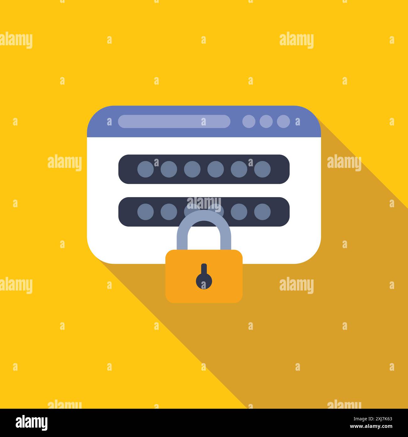 Website login form being secured with a padlock, representing online safety and data protection ...