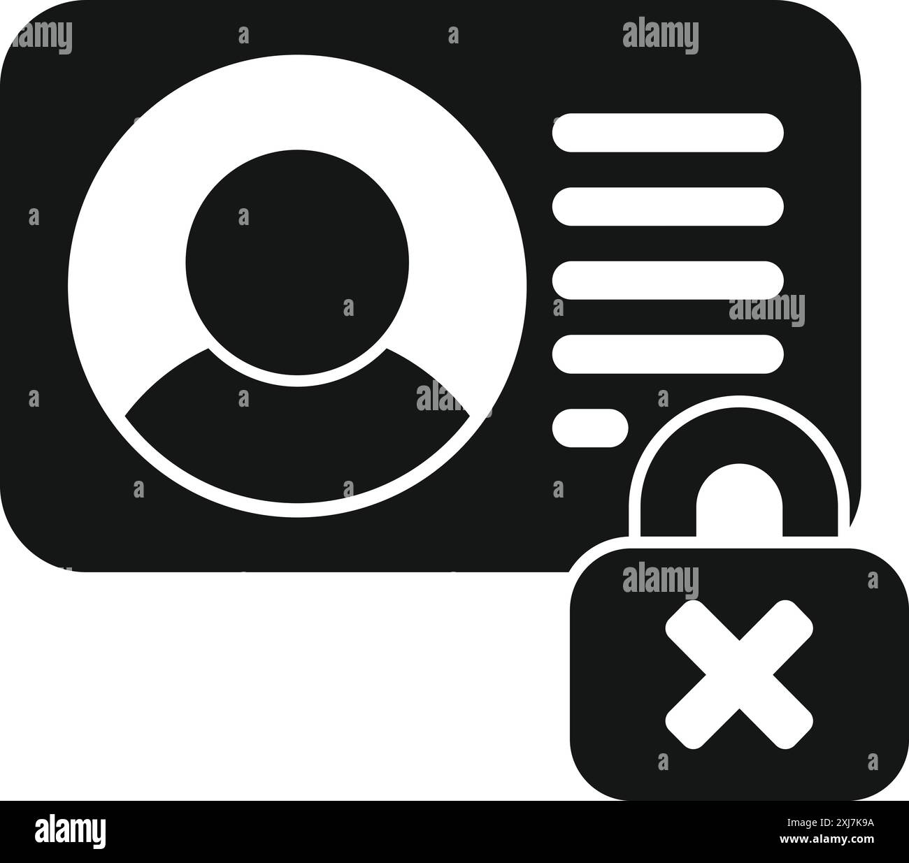 Simple vector illustration of a user account being blocked for security reasons Stock Vector ...