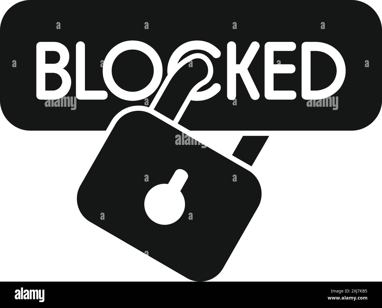 Black closed padlock is blocking access with blocked sign Stock Vector ...