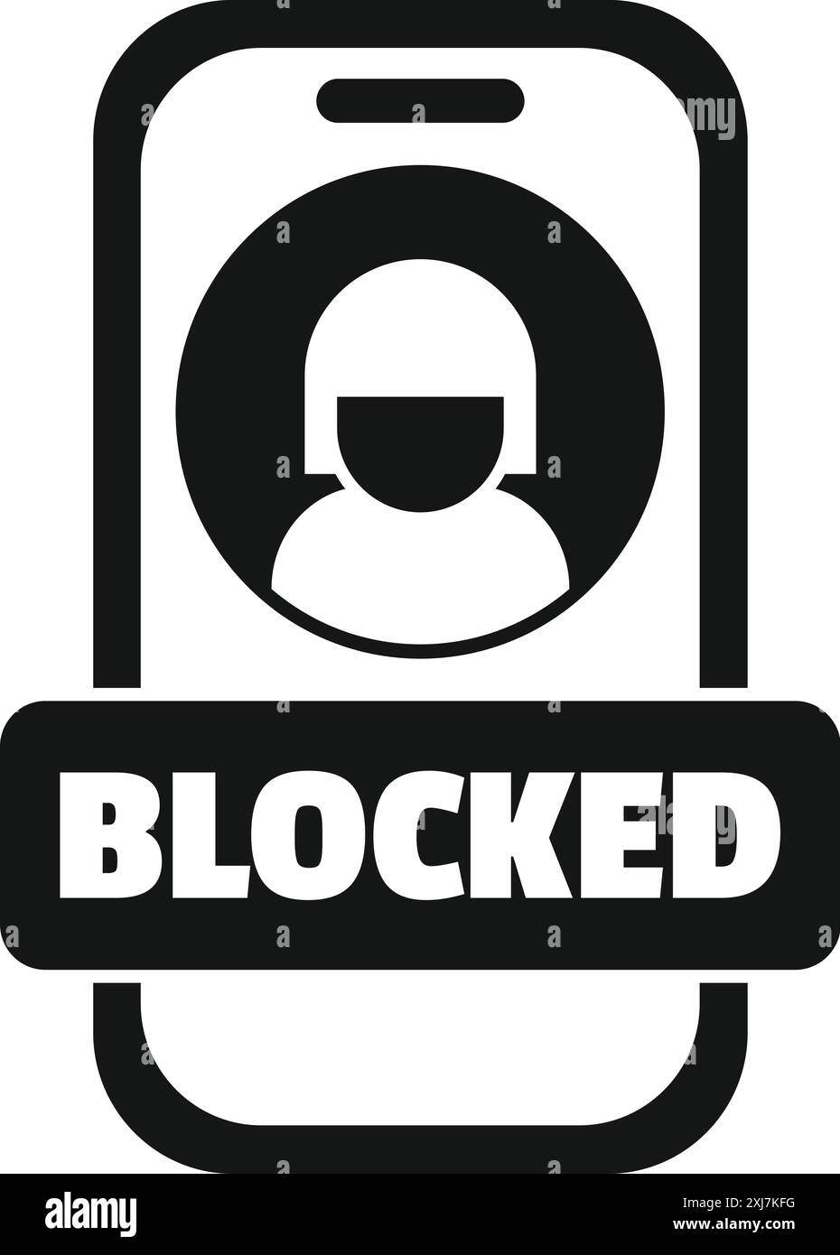 Blocked user on smartphone screen is being rejected by social network ...