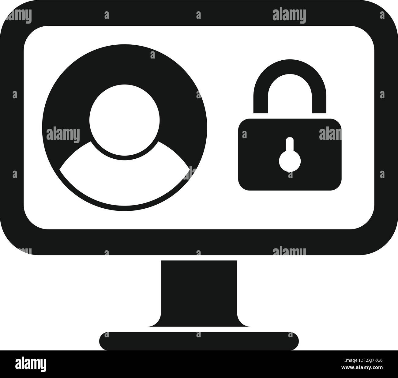 Simple icon of a computer security system protecting a user account Stock Vector Image & Art - Alamy