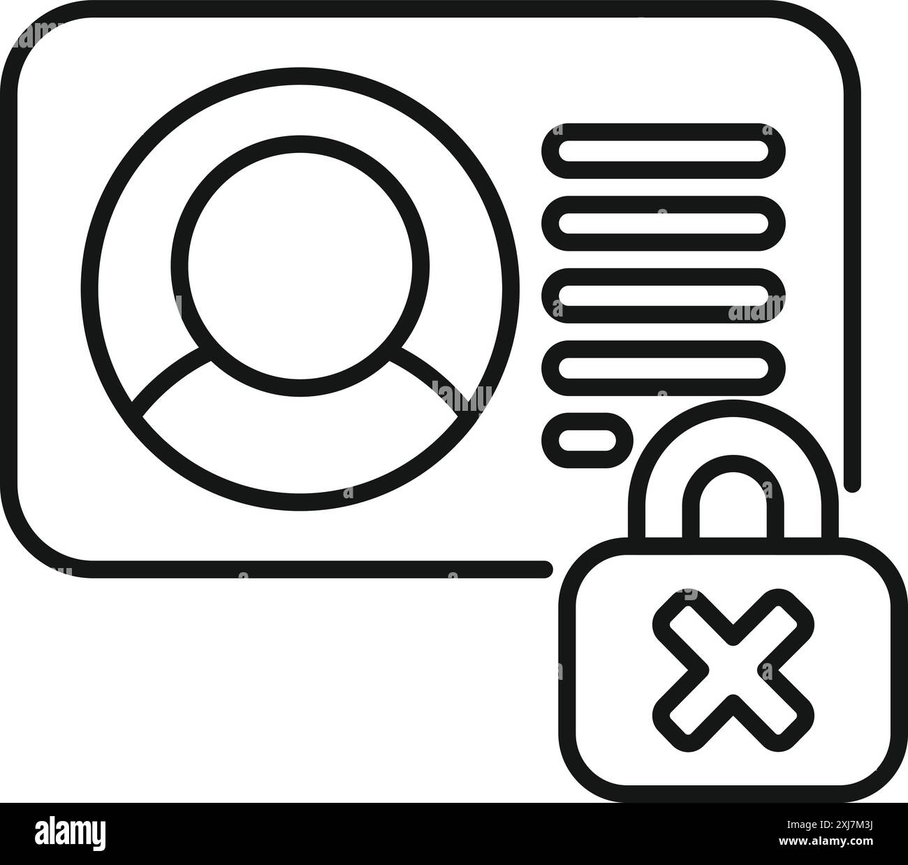 Locked padlock is blocking access to personal data, representing the ...