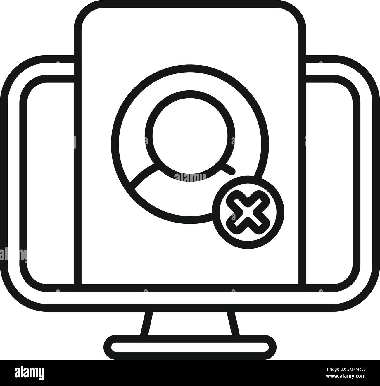 Computer screen is displaying an account with a deletion symbol ...