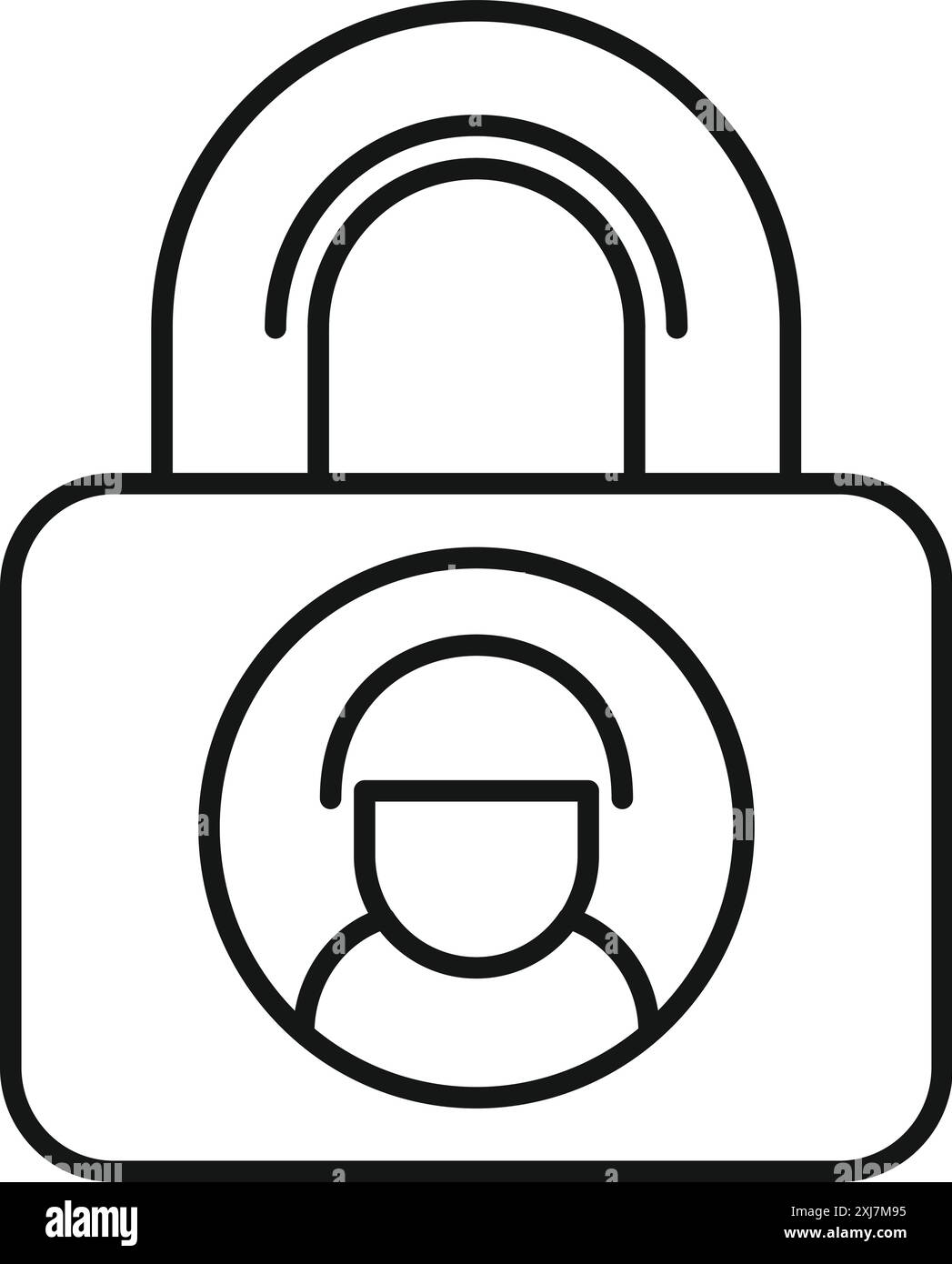 Padlock Is Protecting A Construction Worker Profile Icon Representing