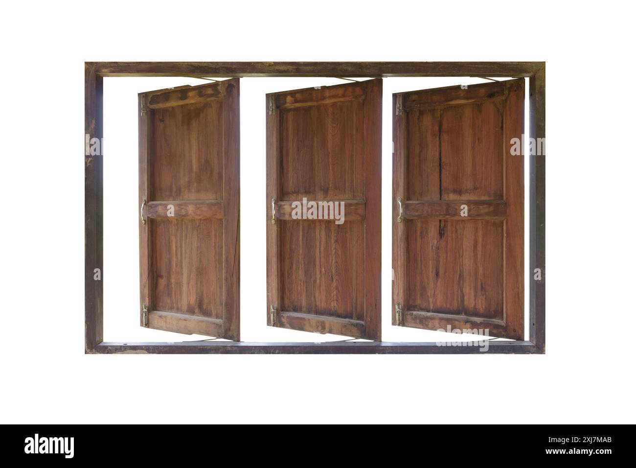 Antique weathered wooden window Cut Out Stock Images & Pictures - Alamy