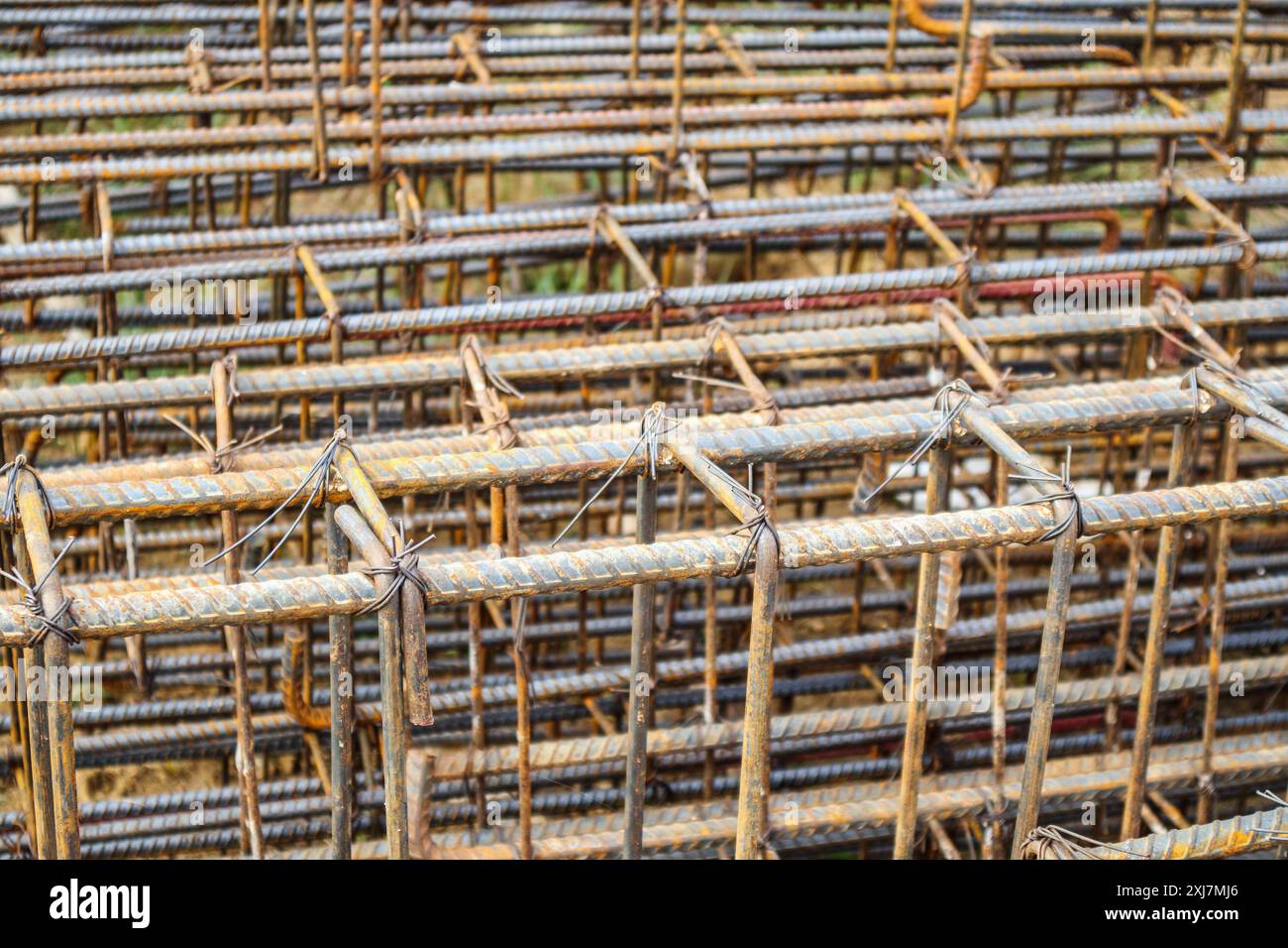 steel rebar for reinforced concrete at building construction site Stock ...