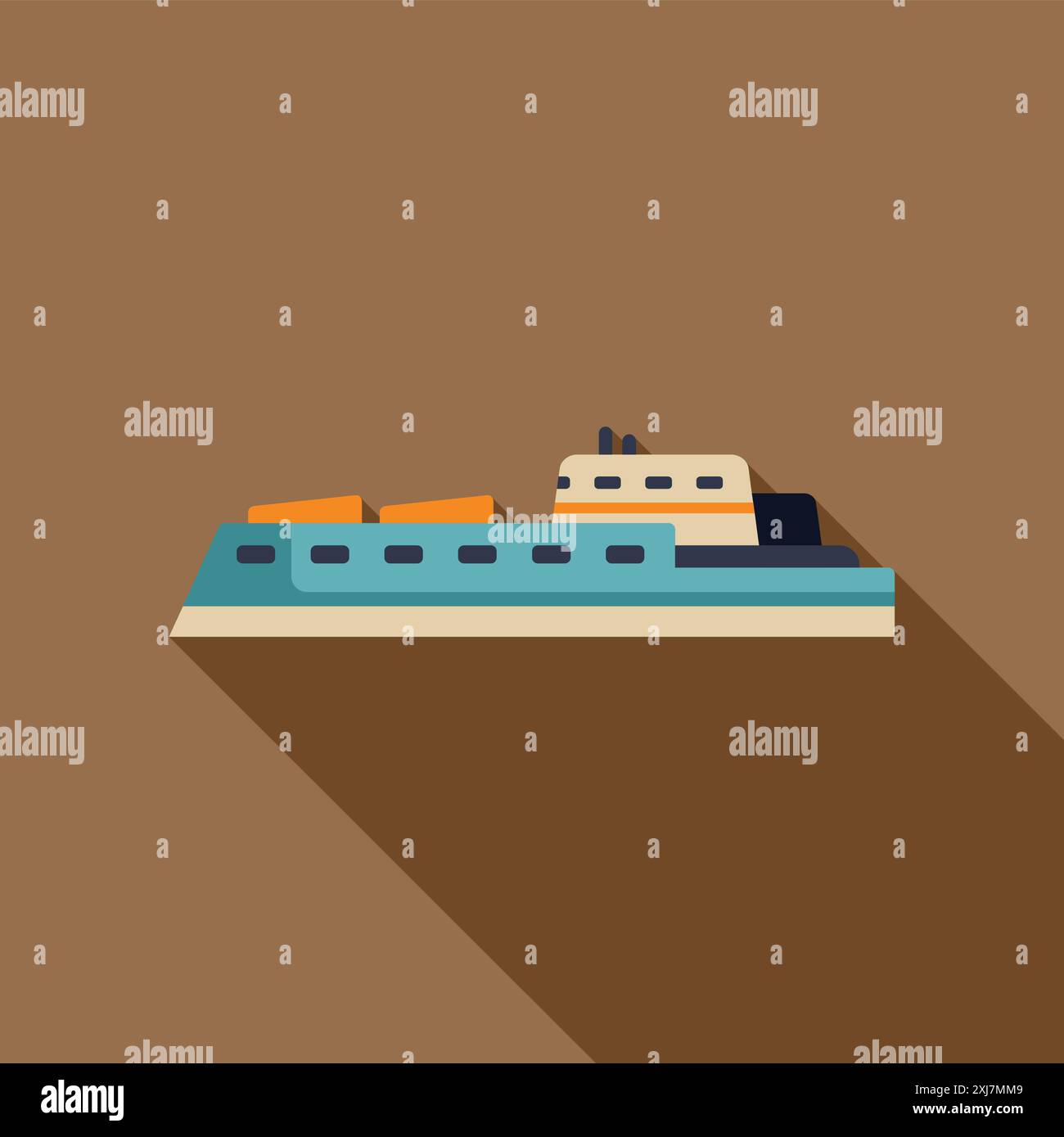 Cargo ship carrying goods in containers across ocean for import and ...