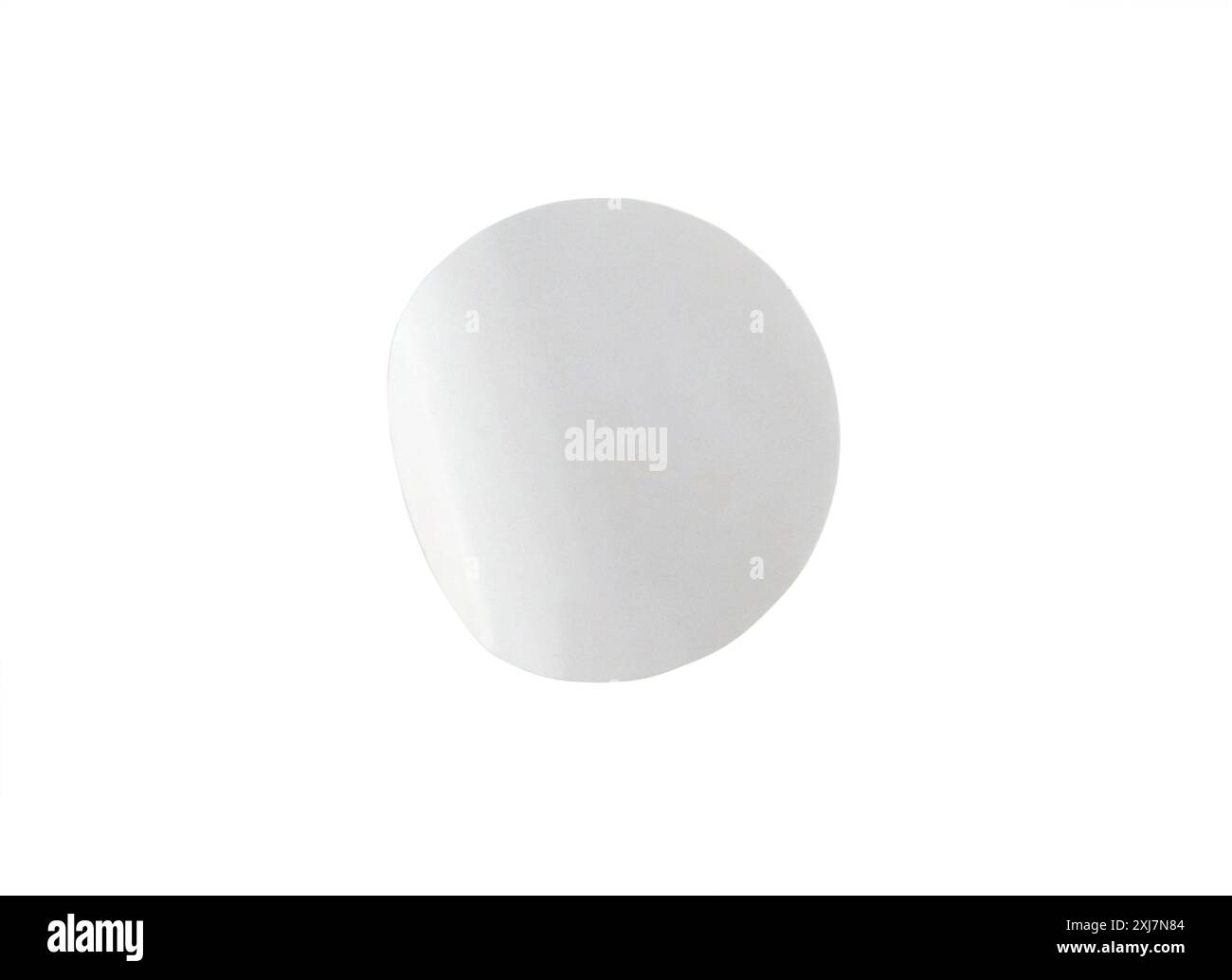 Blank white circle paper sticker label isolated on white background ...