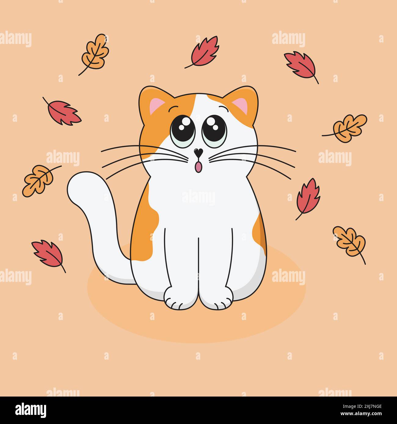 Curious white ginger cat Stock Vector Images - Alamy