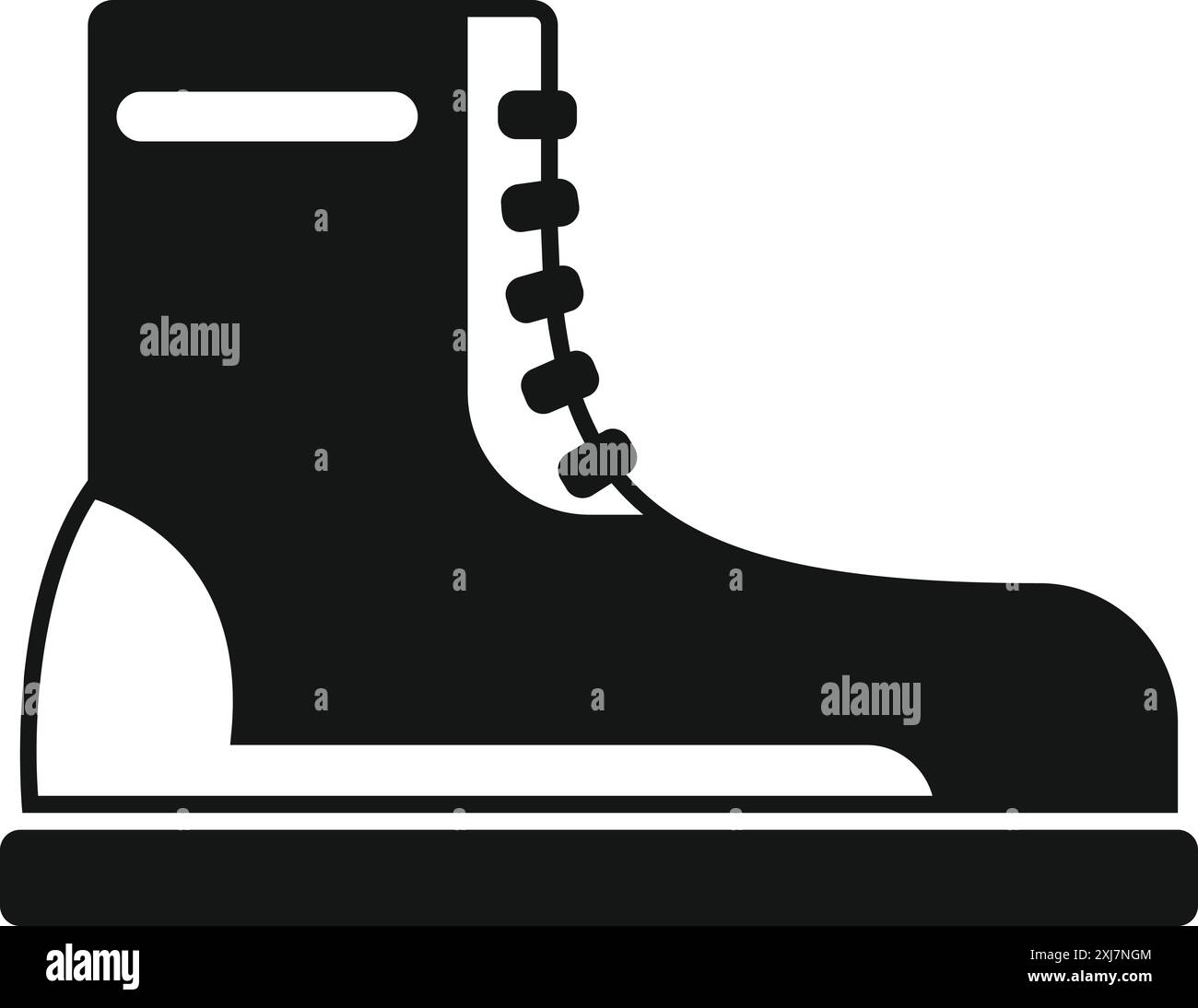 Black silhouette icon of a military combat boot, ideal for topics ...