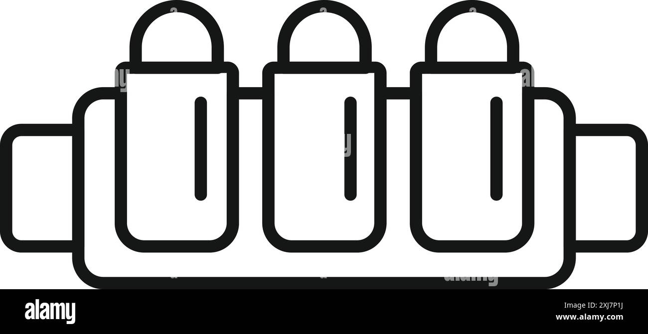 Military cartridge belt with bullets icon in outline style isolated on ...