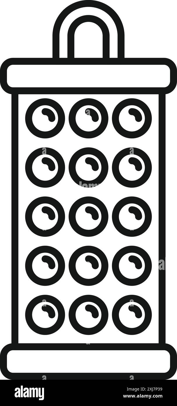 Simple line art of a cheese grater with its handle, representing ...