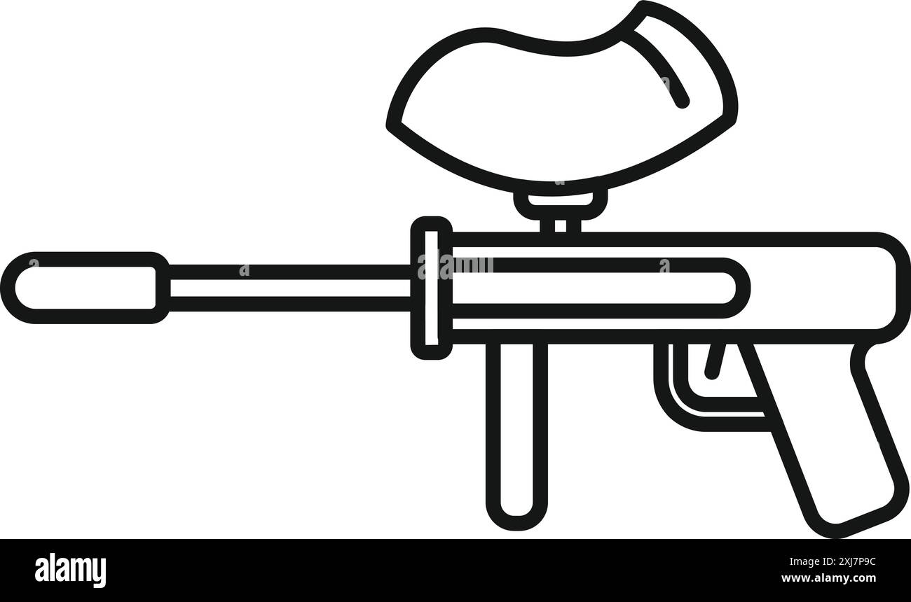 Paintball marker is ready for shooting during a paintball competition ...