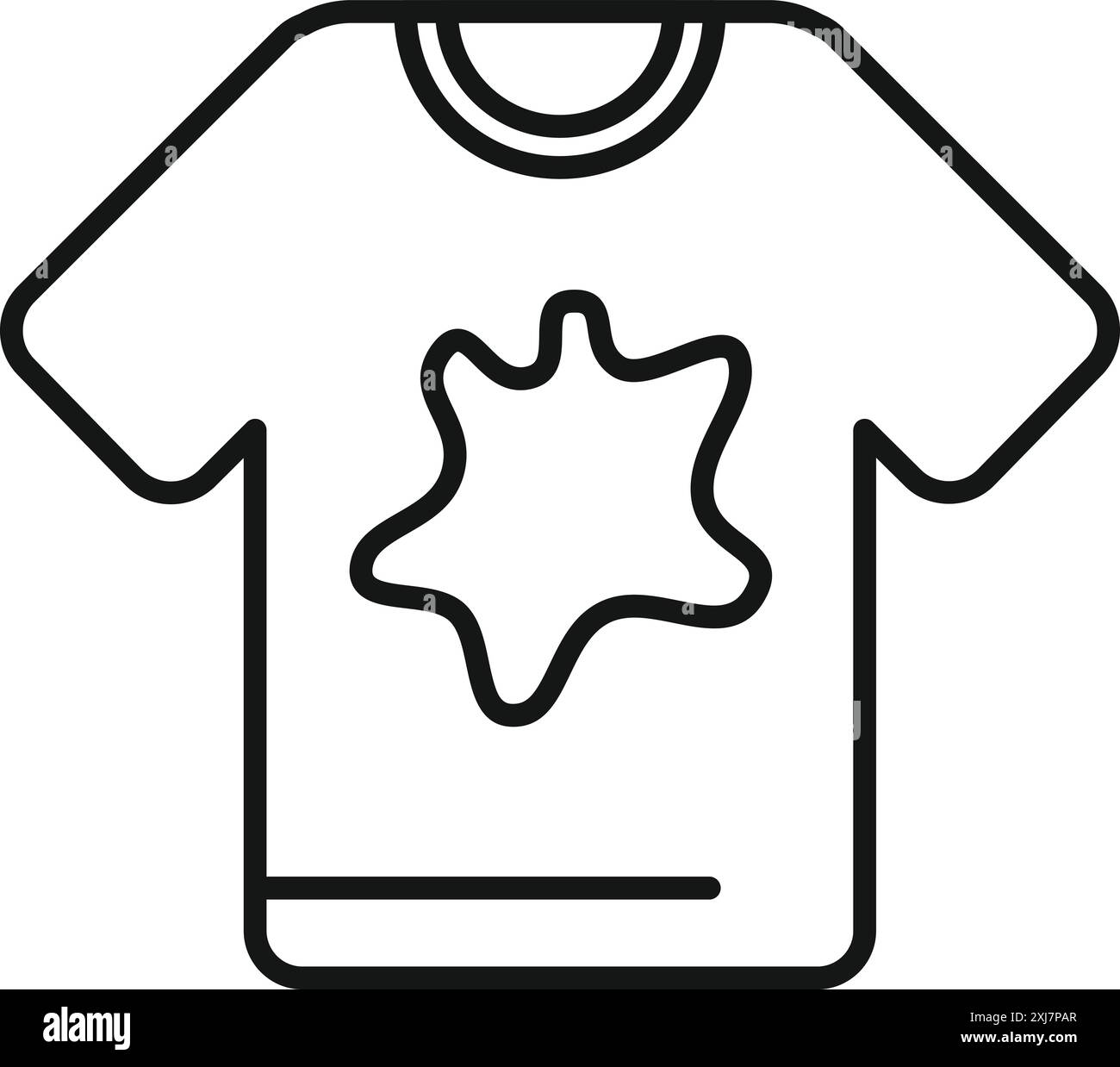 Simple black and white line drawing of a dirty t shirt needing to be ...