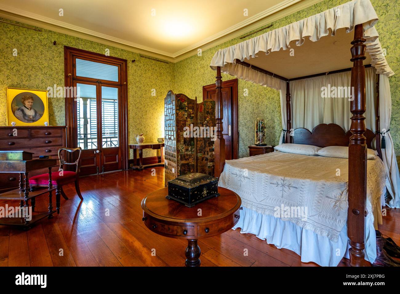 Brisbane, QLD, Australia - Historical Newstead House bedroom Stock ...