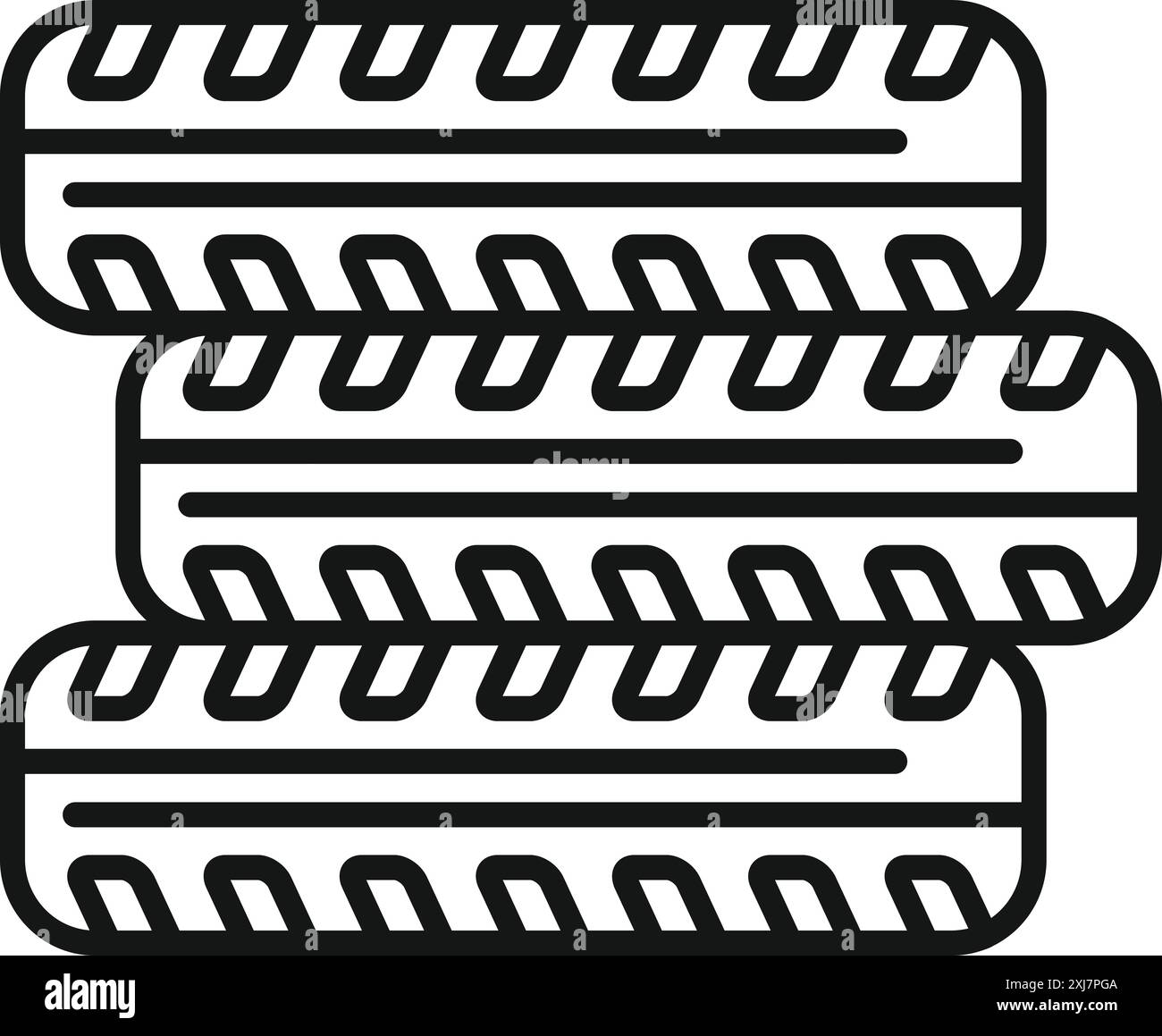 Three tire track imprints are lined up next to each other showing the different tread patterns ...