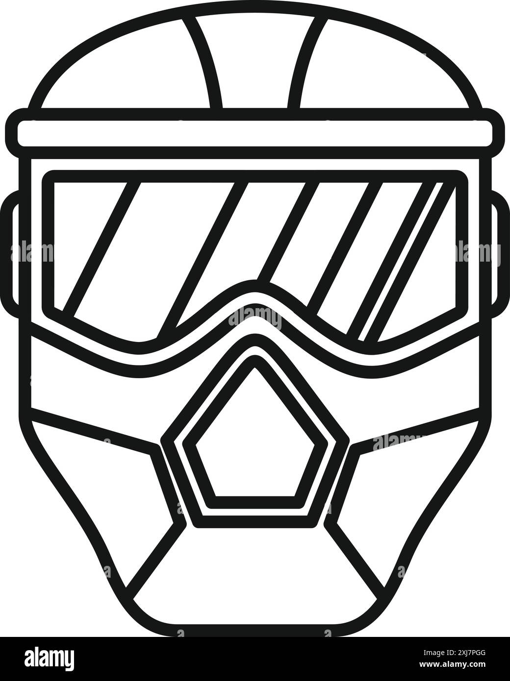 Simple line drawing of a paintball mask offering full face protection ...