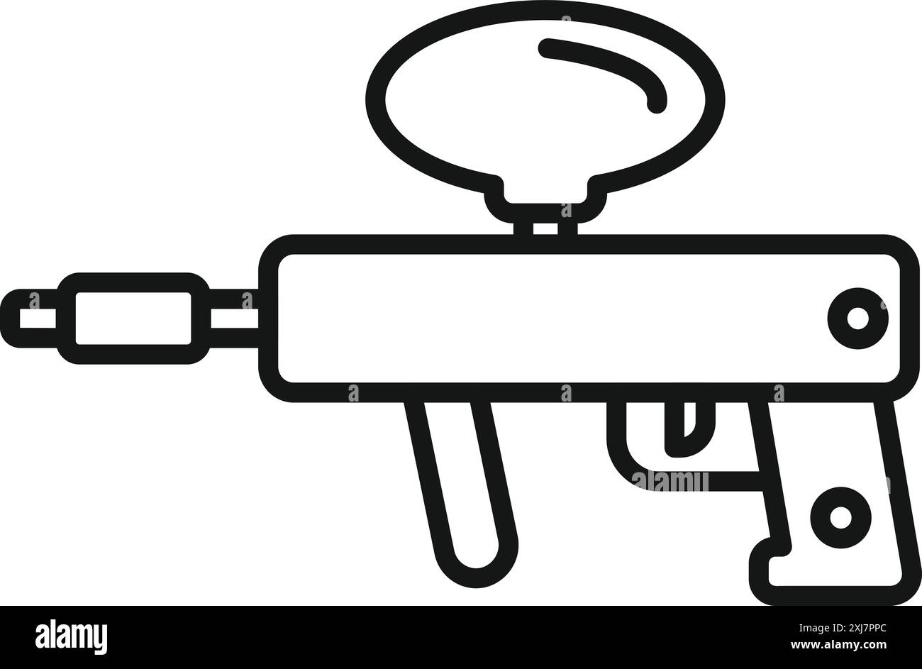 Simple line drawing of a paintball marker, perfect for representing the ...