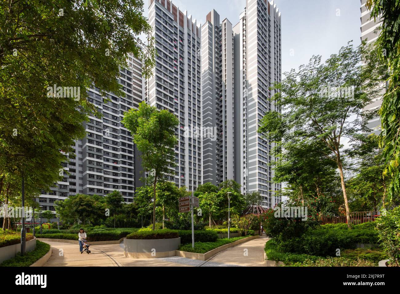 Landscaping design in a housing estate with high rise residential at ...