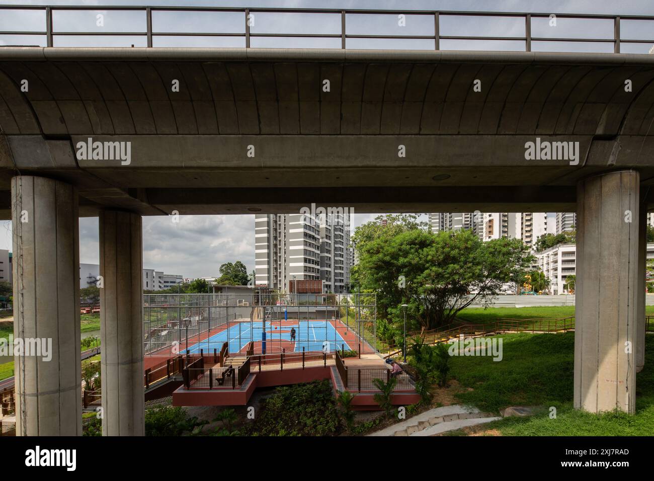 Basketball court recreational facility at an open space in a housing ...