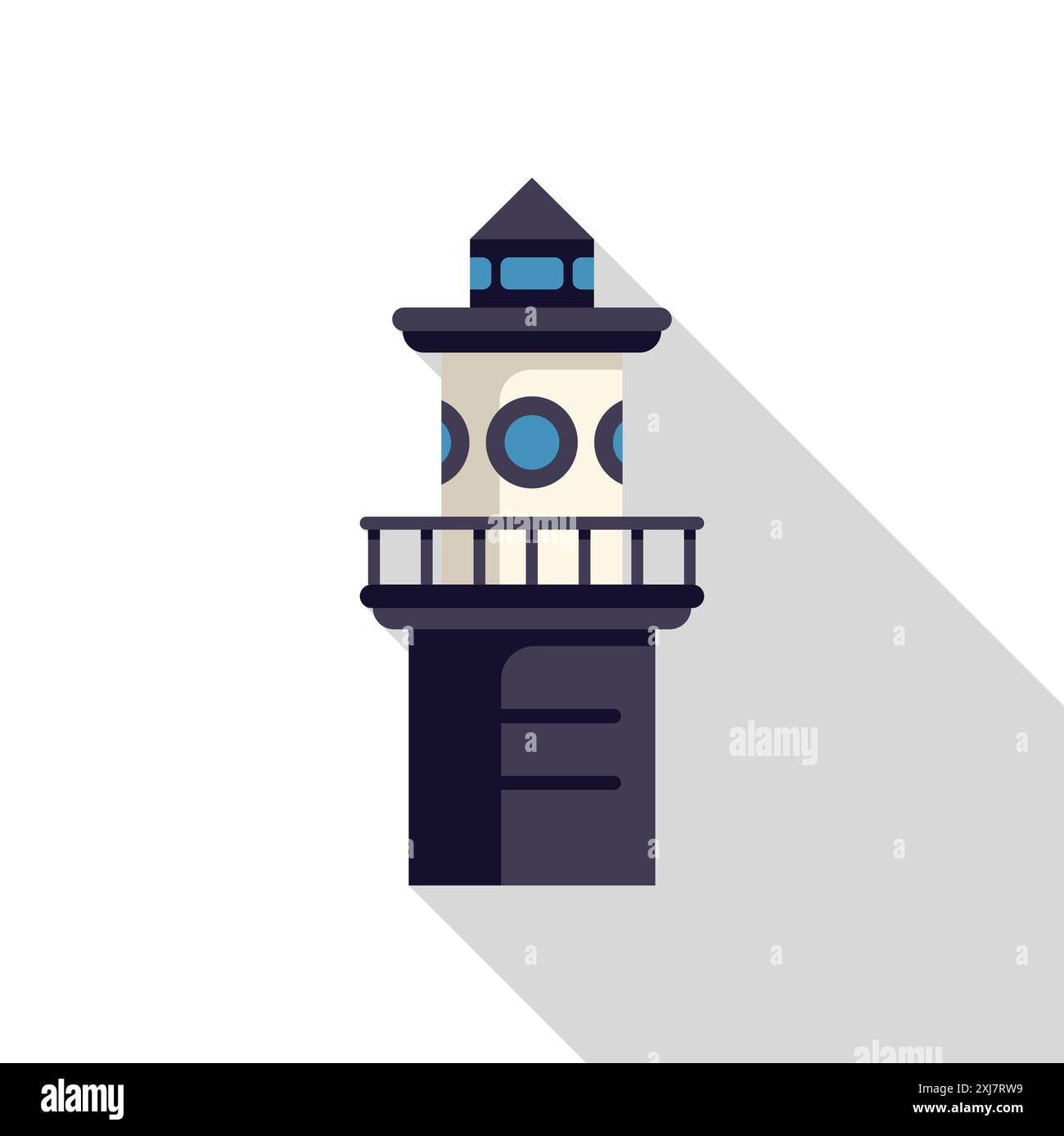 Tall lighthouse is casting a long shadow, providing safety and guidance ...