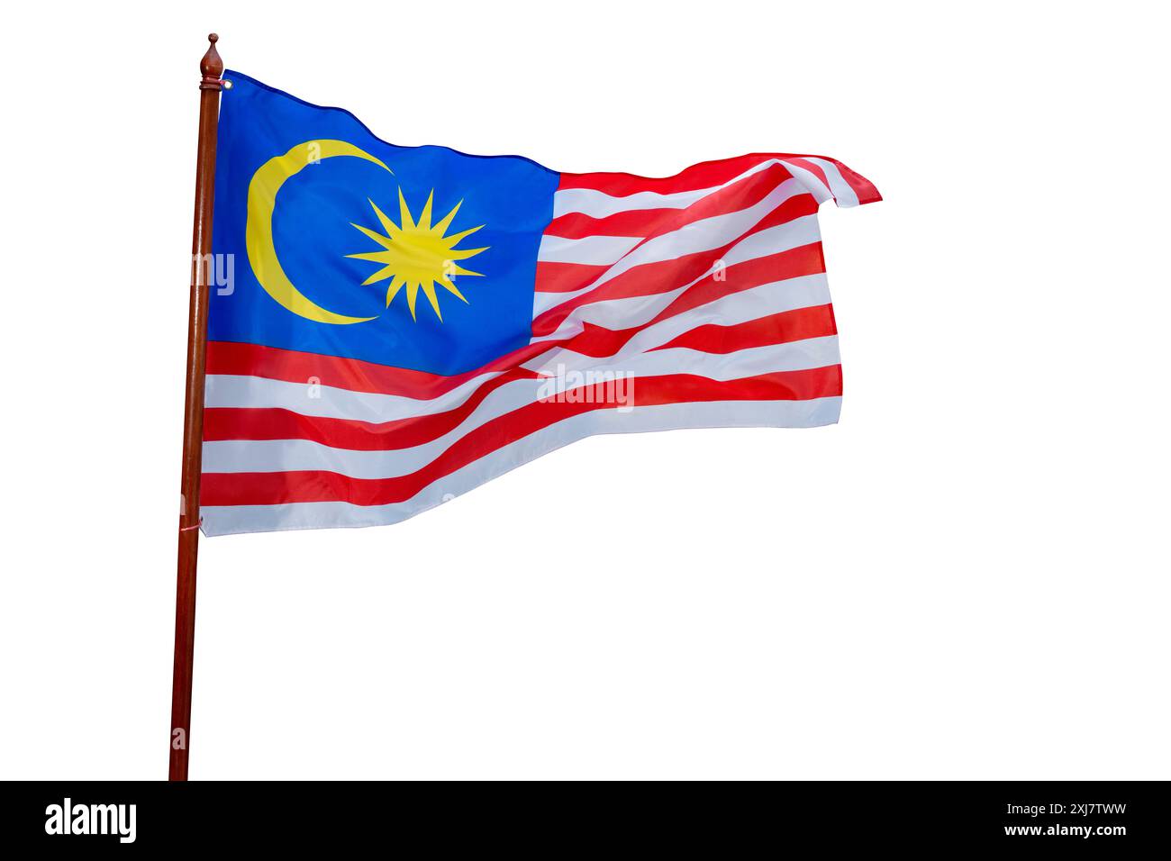 A flag with a blue stripe and red stripes with a yellow star in the ...