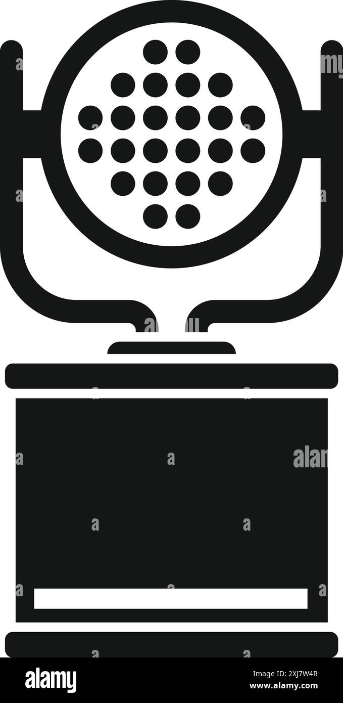 Black silhouette of a studio spotlight standing on a platform ...