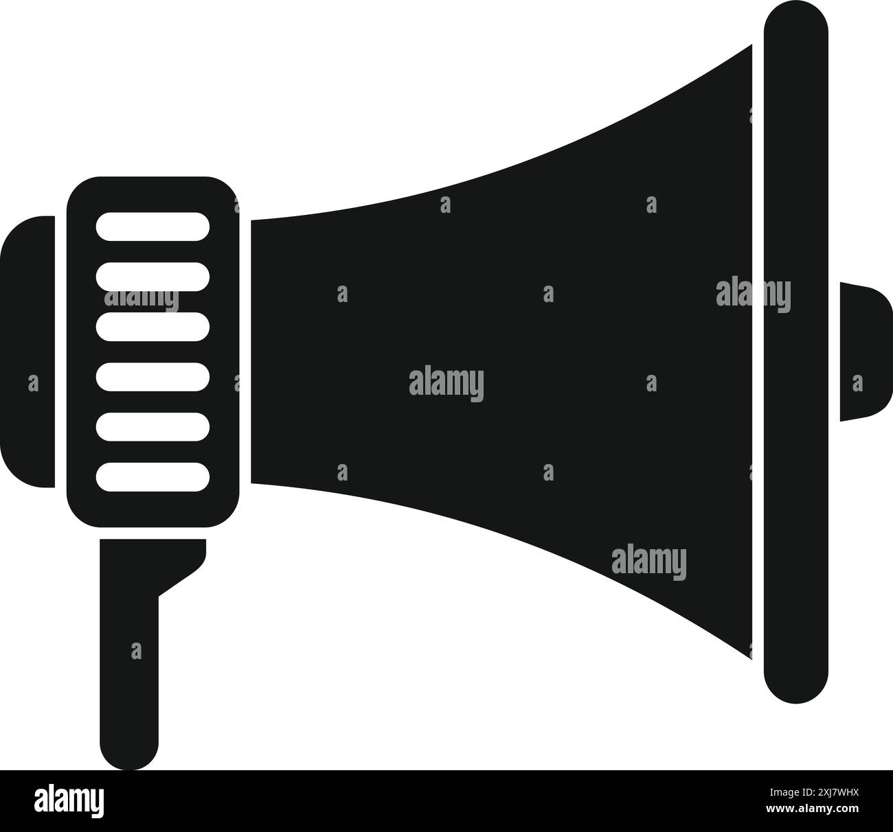 Important announcement loudspeaker warning sign Black and White Stock ...