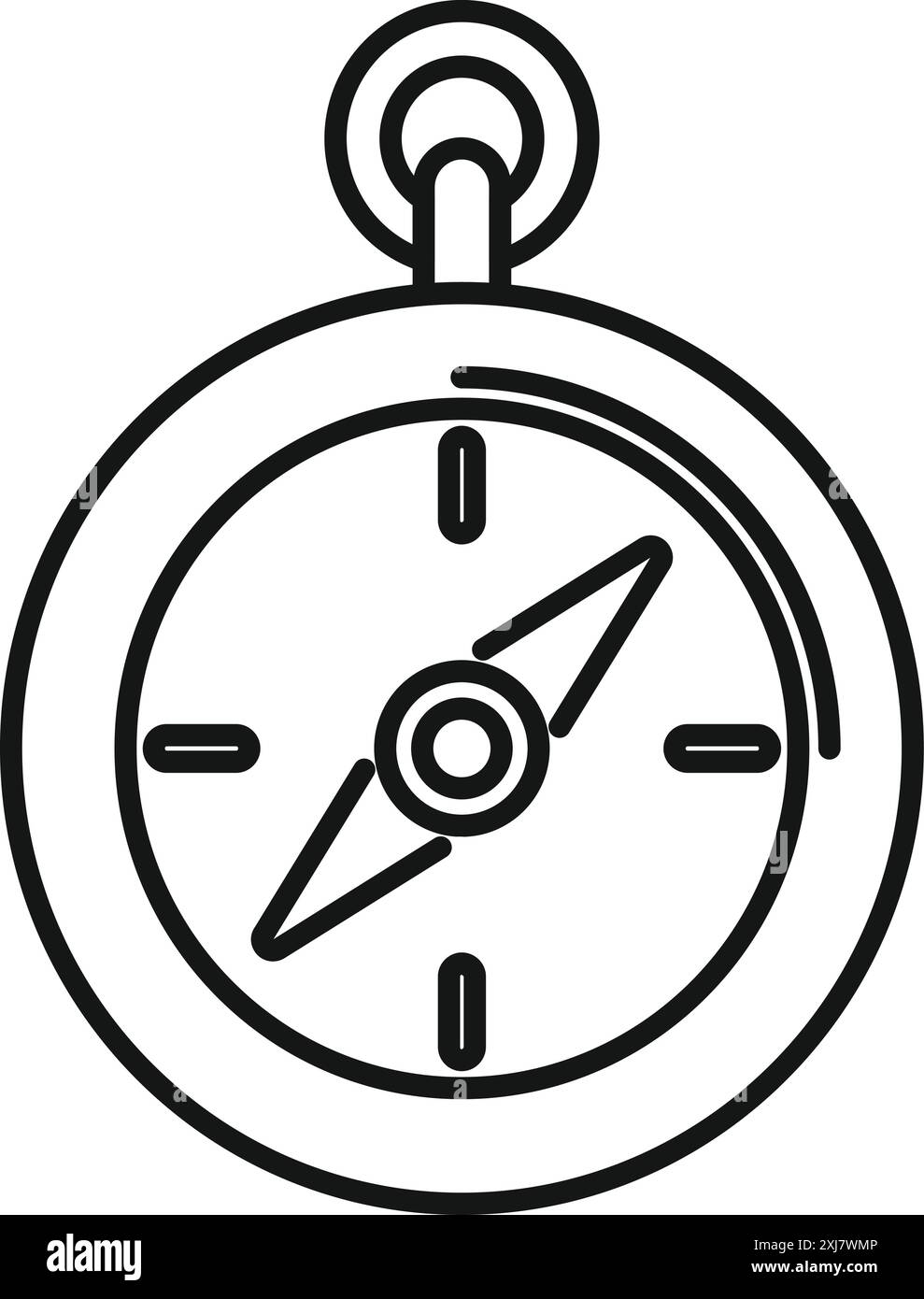 Line drawing of a magnetic compass showing direction while pointing ...