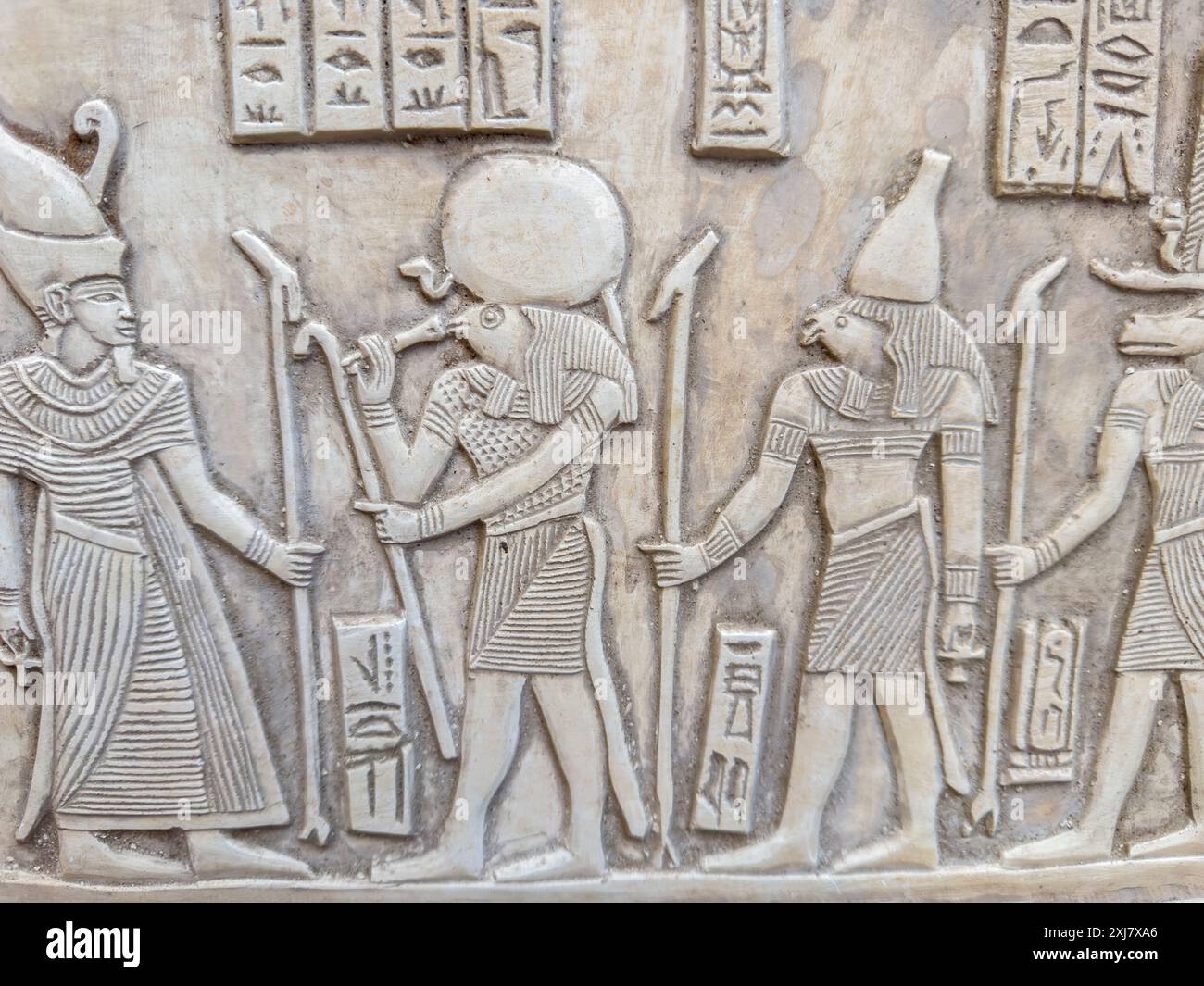 Stone tablet with Egyptian symbols and Egyptian pharaoh figures Stock ...