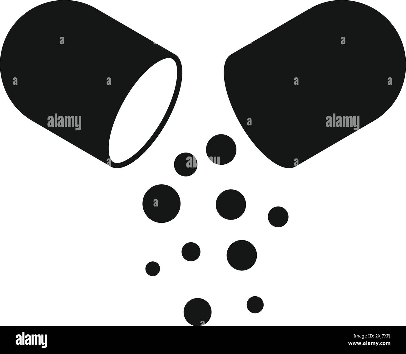 Open capsule releasing medicine on a white background Stock Vector ...