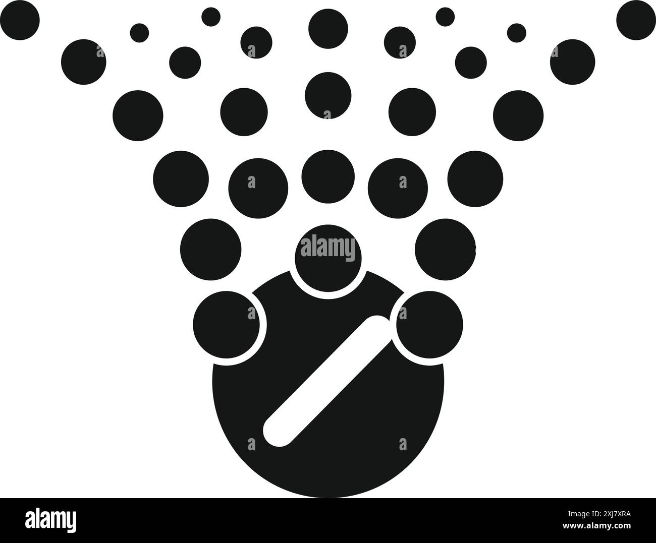Medicine pill dissolving and transforming into small particles, concept ...
