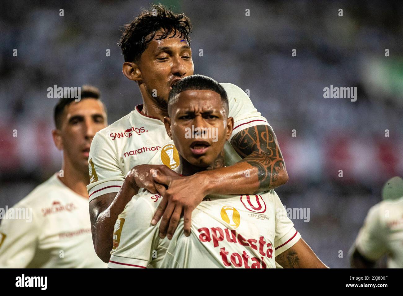 LIMA, PERU - FEBRUARY 10: Andy Polo of Universitario celebrating with ...