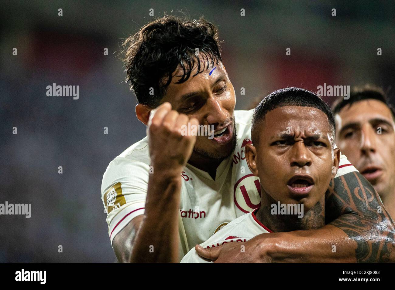 LIMA, PERU - FEBRUARY 10: Andy Polo of Universitario celebrating with ...