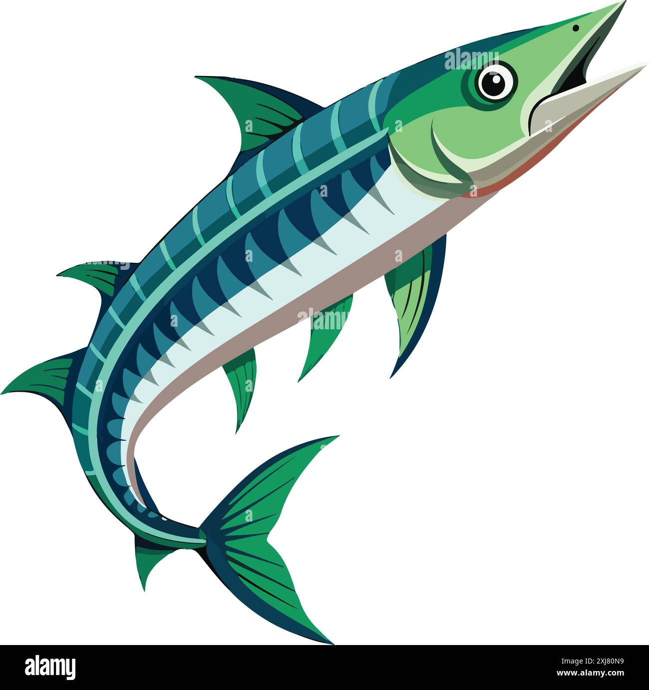 Barracuda fish vector logo hi-res stock photography and images - Alamy