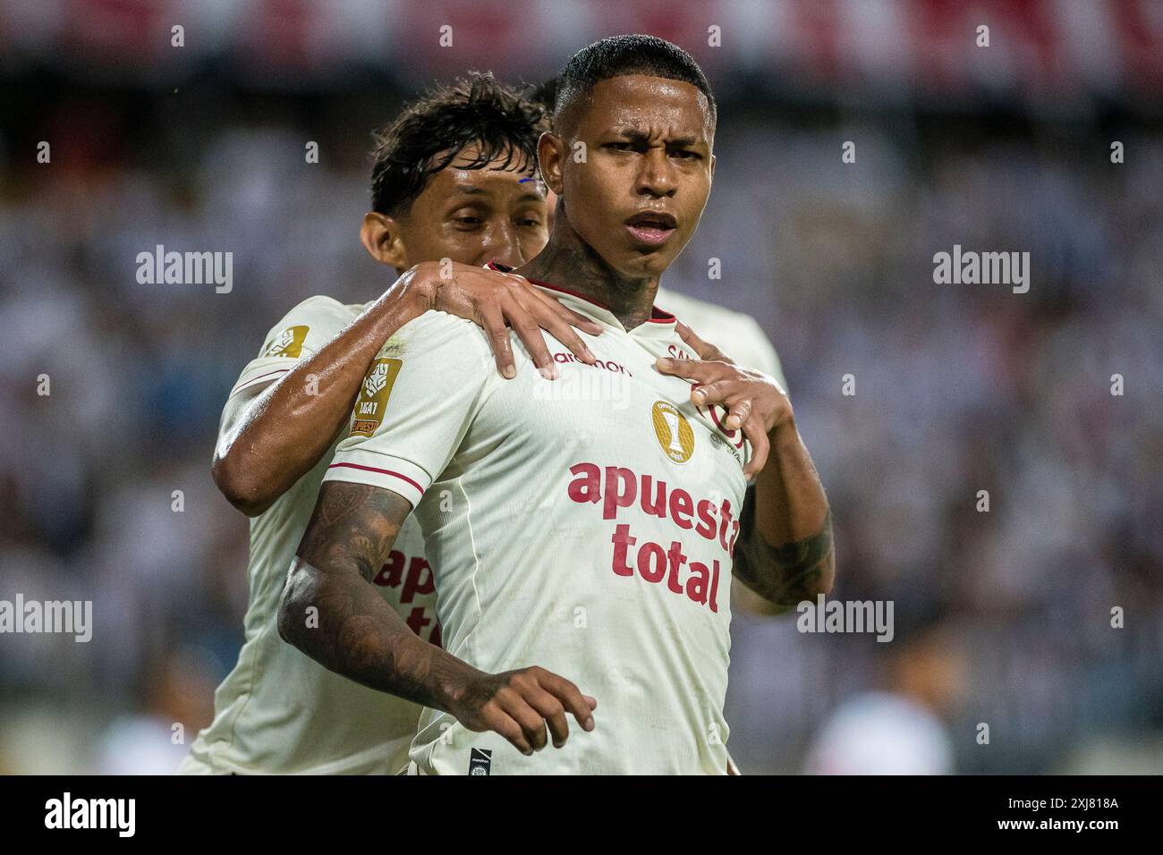 LIMA, PERU - FEBRUARY 10: Andy Polo of Universitario celebrating with ...