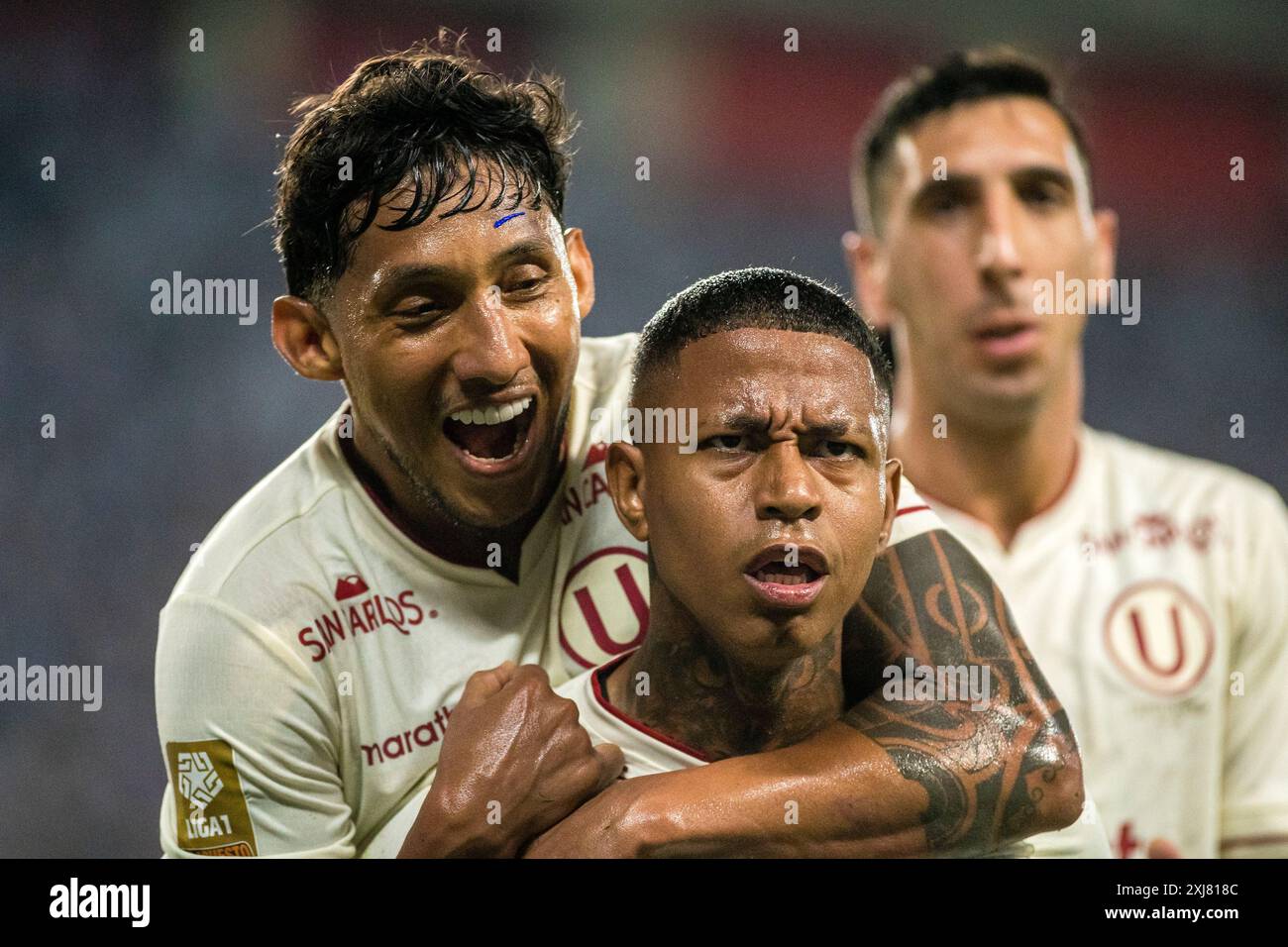 LIMA, PERU - FEBRUARY 10: Andy Polo of Universitario celebrating with ...