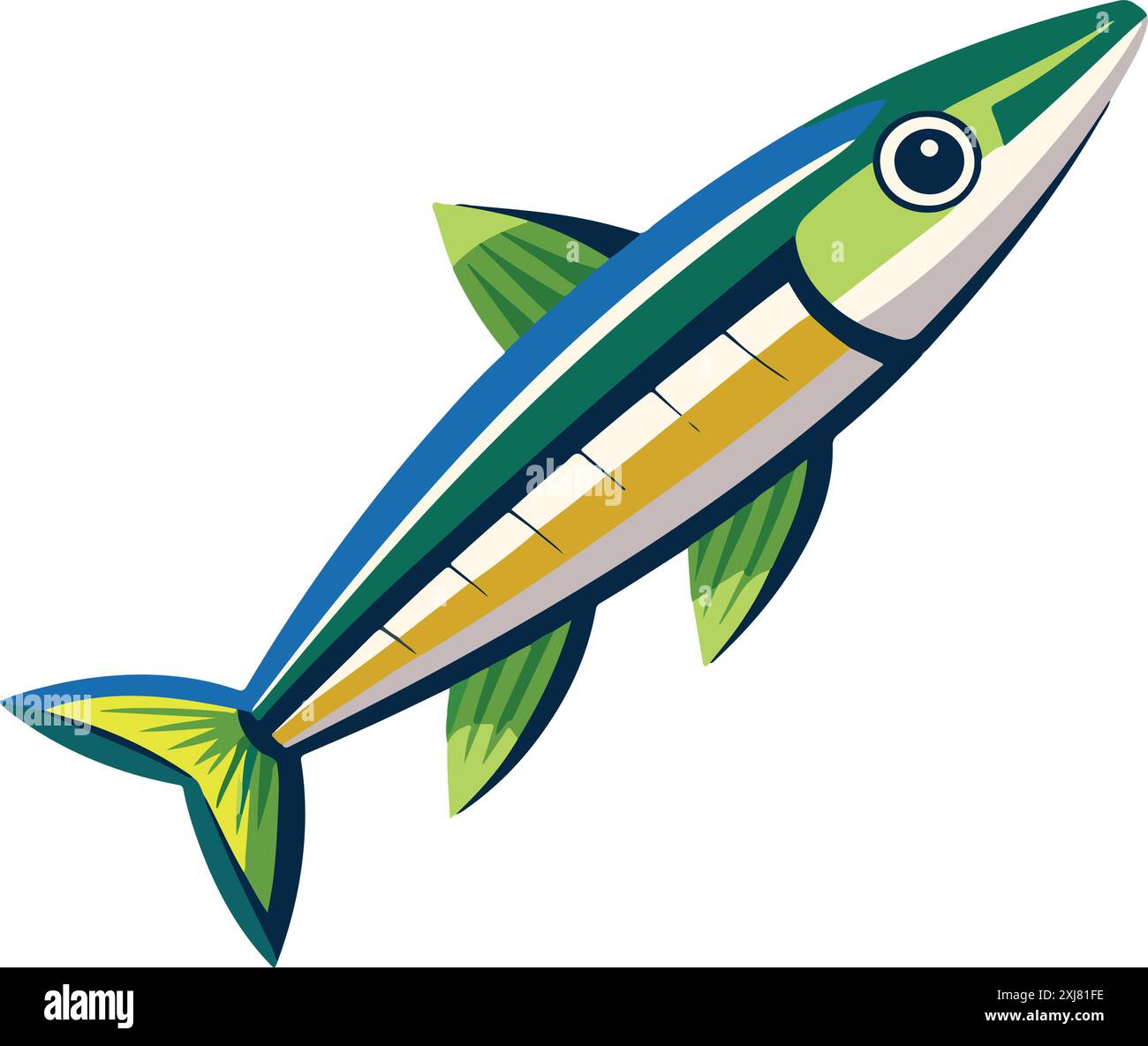 Anchovy fish illustration image Cut Out Stock Images & Pictures - Alamy