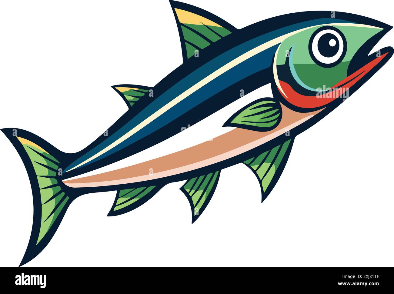 anchovy fish illustration design vector silhouette Stock Vector Image ...