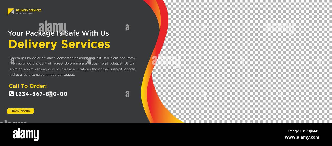 Delivery Service Banner Template Stock Vector Image & Art - Alamy