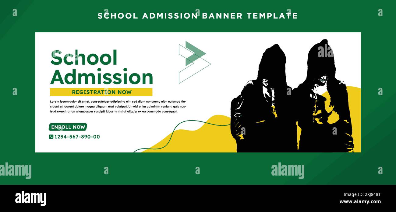 School admission banner template design Stock Vector Image & Art - Alamy