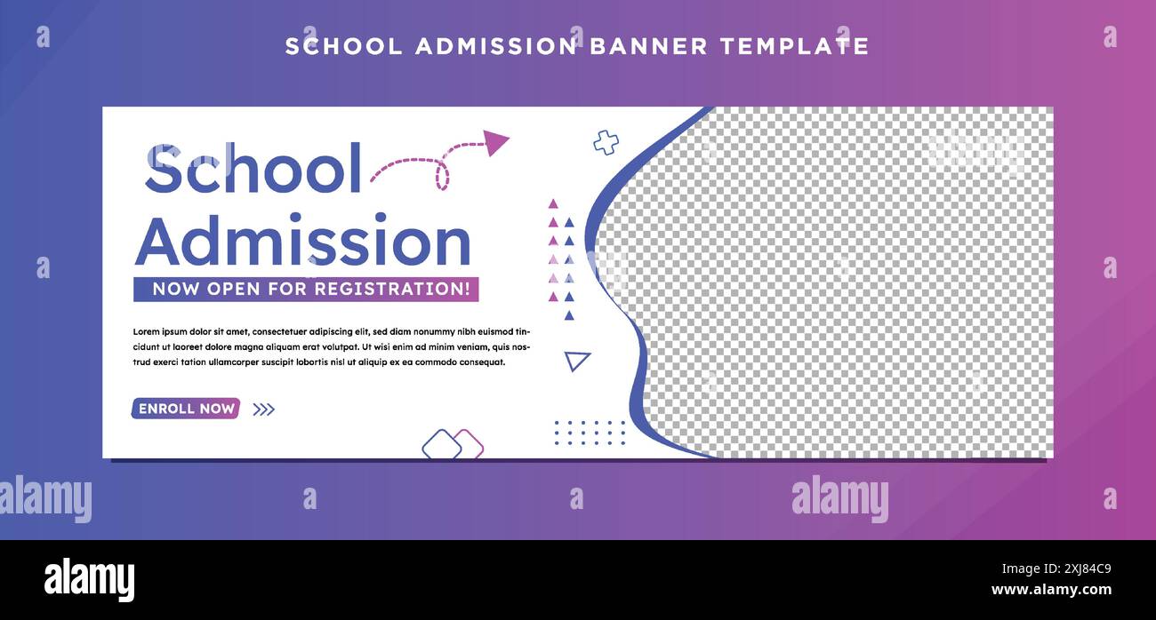 School admission banner template design Stock Vector Image & Art - Alamy