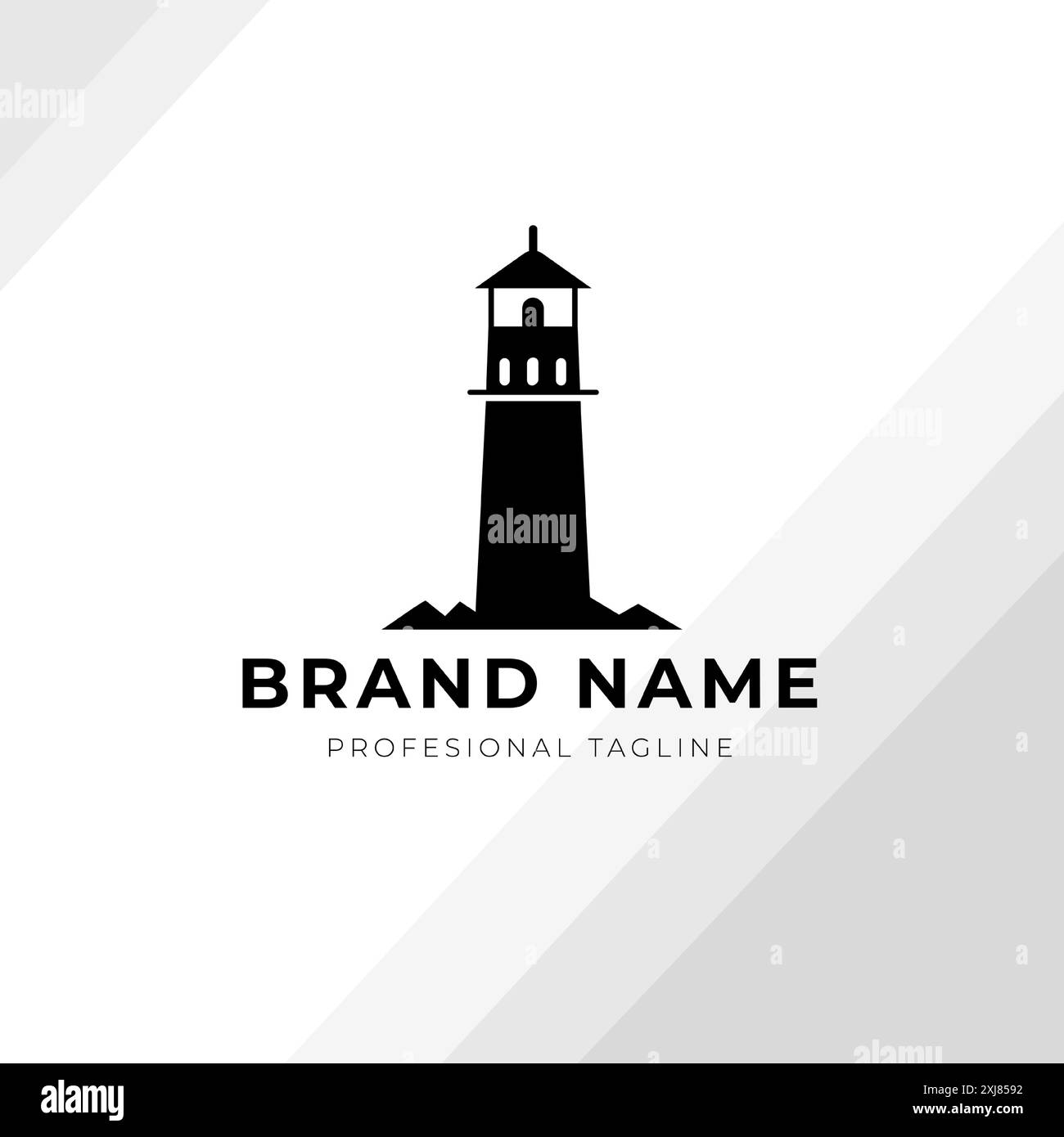 Line art logo lighthouse hi-res stock photography and images - Alamy