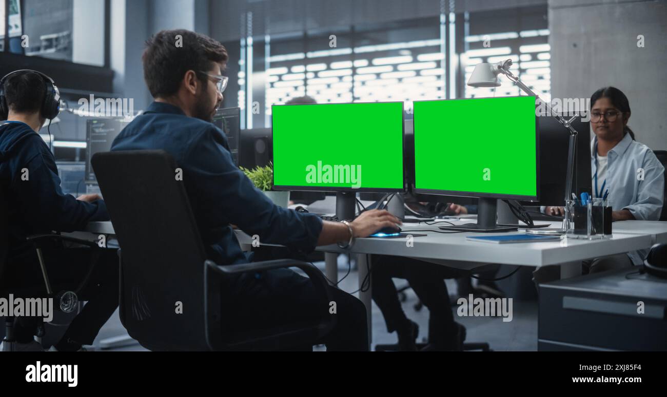 Team of Talented Young Indian Professionals Working in a Technological Research and Development ...