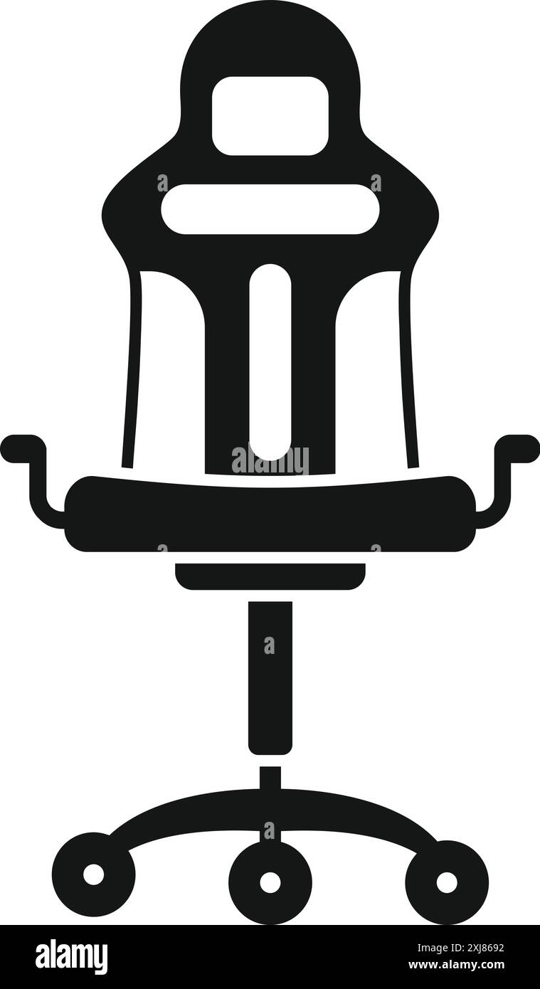 Black gaming chair icon in simple style isolated on white background ...