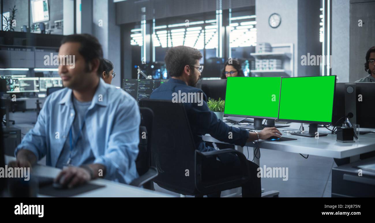 Team of Talented Young Indian Professionals Working in a Technological Research and Development ...