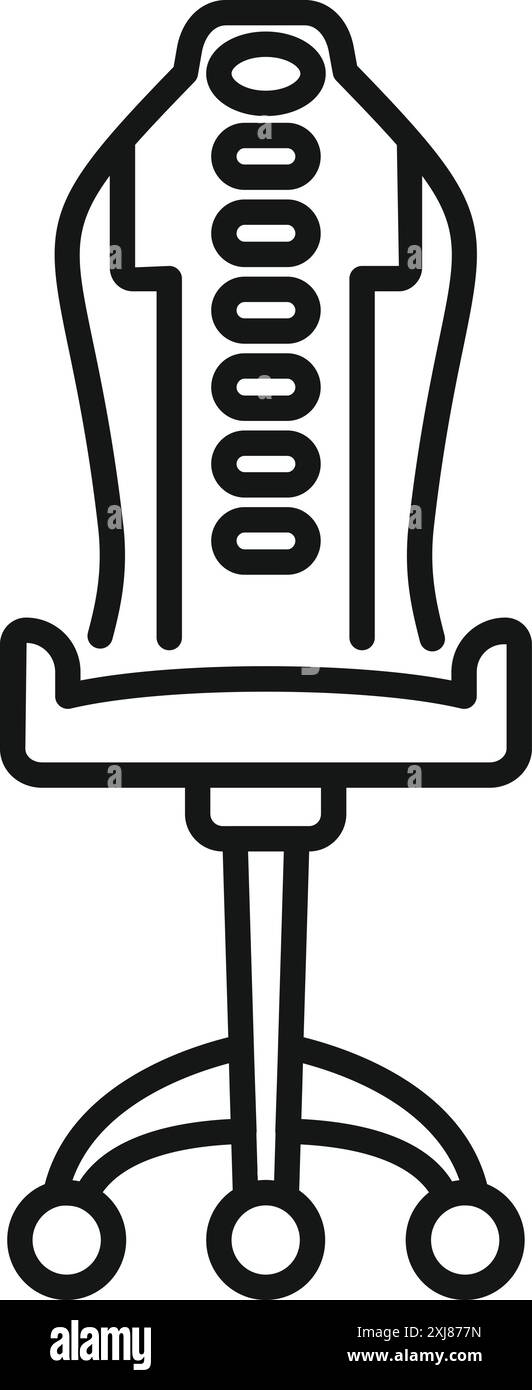 This icon represents a gaming chair with a high backrest, armrests, and ...