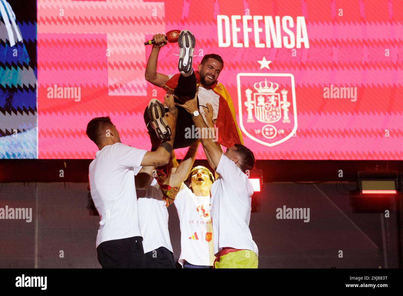 Alvaro Morata,Dani Carvajal and Nacho Fernandez during the celebration ...
